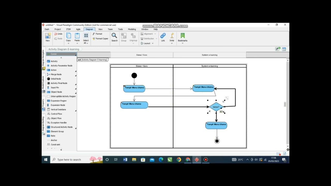 Membuat Activity Diagram dan Usecase Diagram menggunakan aplikasi ...