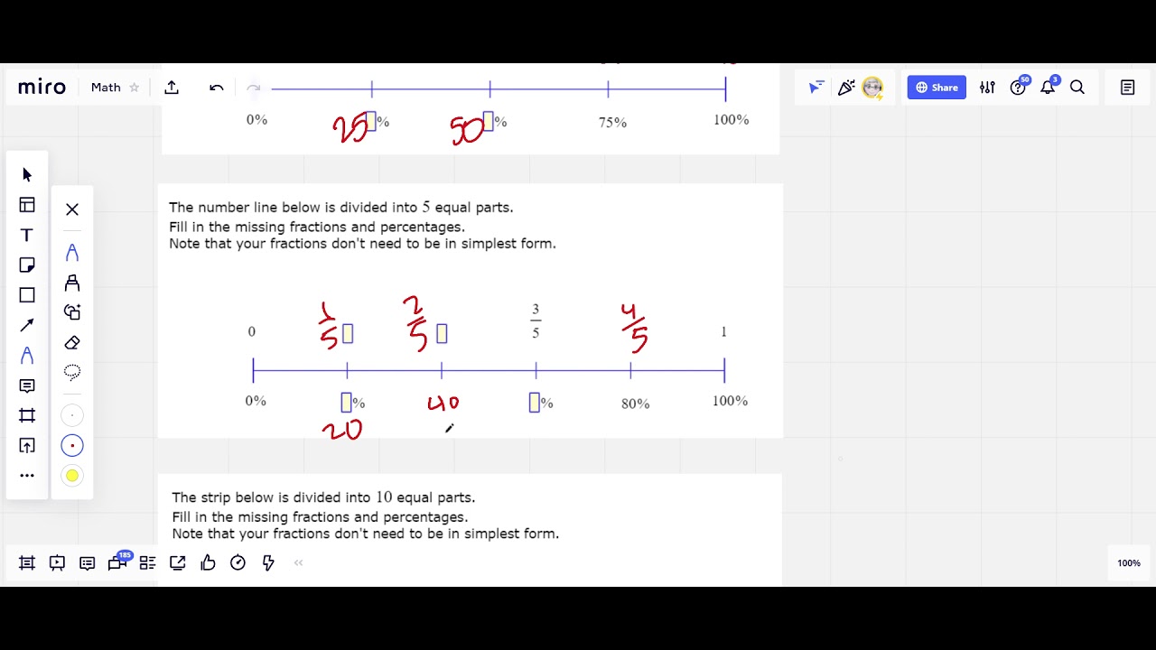 Finding benchmark fractions and percentages for a figure - YouTube