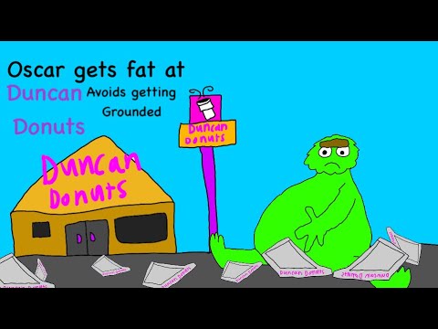 Sesame Street Oscar the Grouch gets fat at Duncan Donuts and Avoids ...
