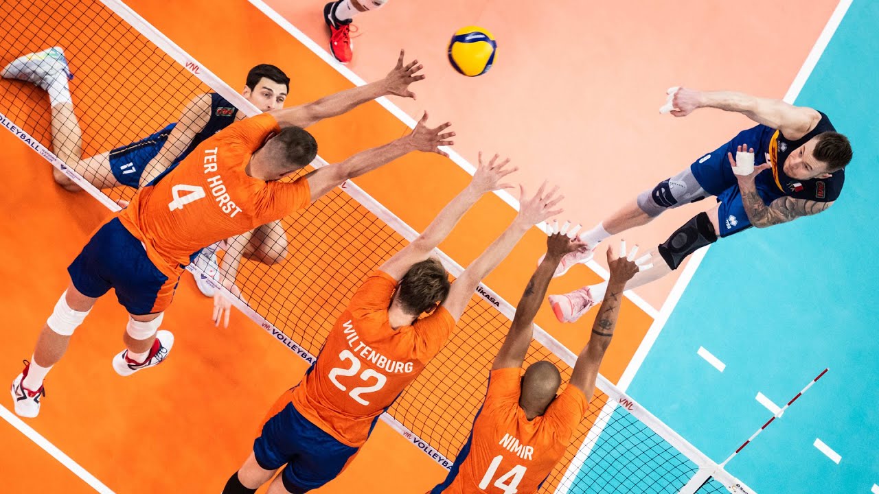 Top 50 Monster Volleyball Spikes on a Triple Block | VNL 2022 - YouTube