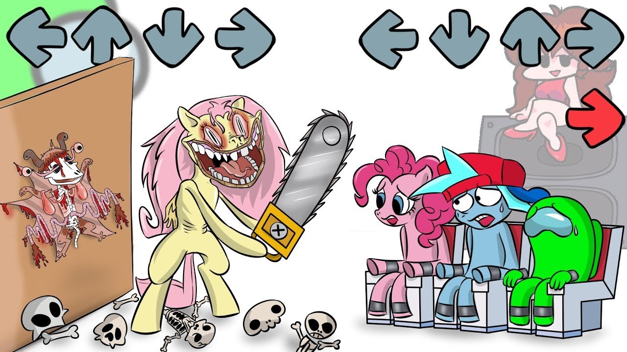 FNF | Fluttershy Insanity: Mini Crewmate, Boyfriend and Pinkie Pie vs ...