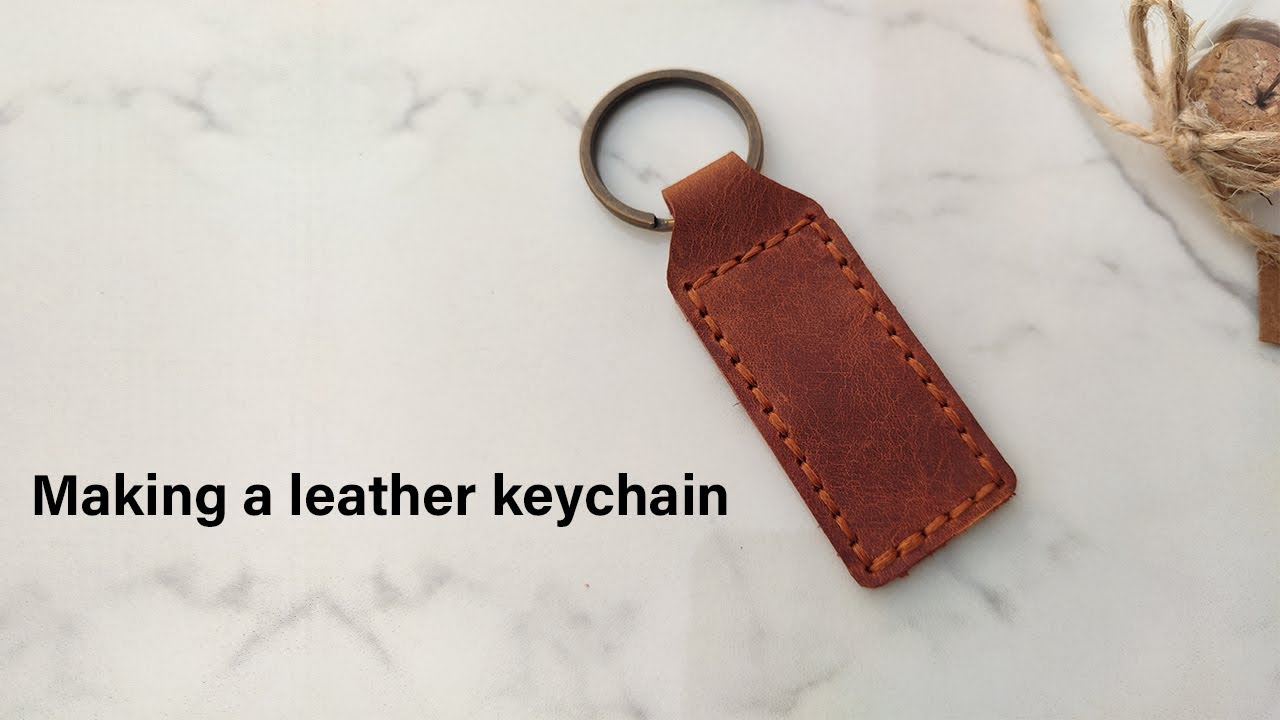 Making a Rectangle Leather Keychain with Pdf Pattern, DIY Leather ...