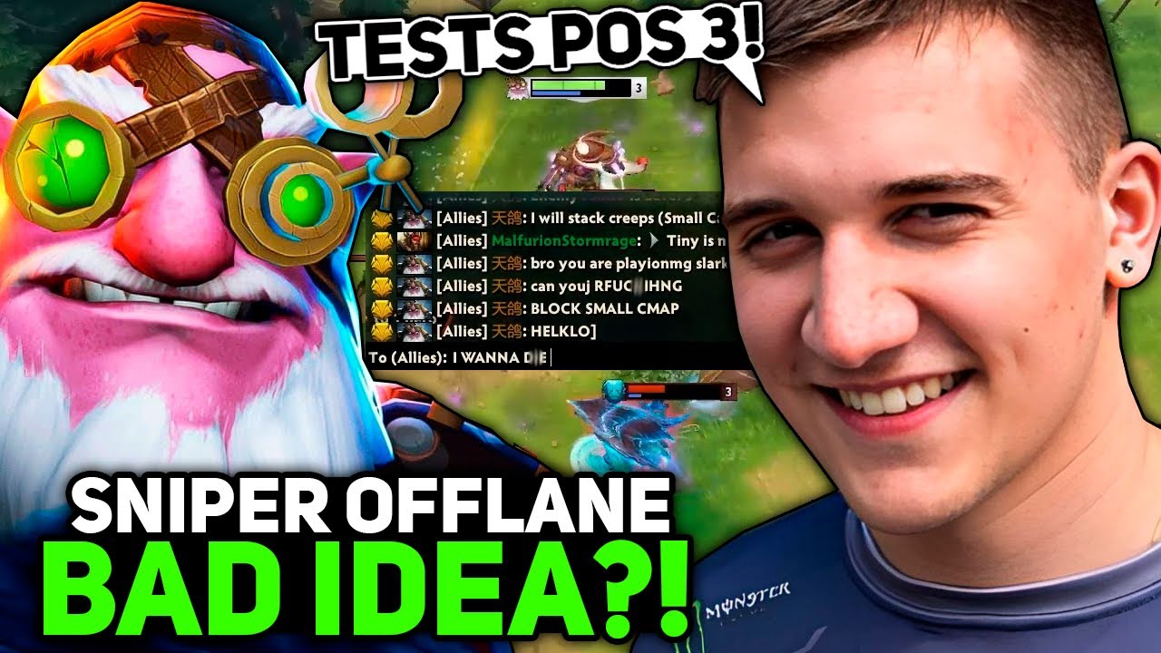 Sniper Offlane is a BAD IDEA?! ARTEEZY tests SNIPER POSITION 3! - YouTube
