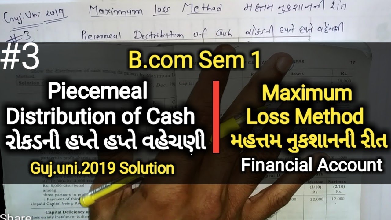 #3 Maximum Loss Method મહત્તમ નુકશાનની રીત | B.com Sem 1 | Ch-1 | Guj ...