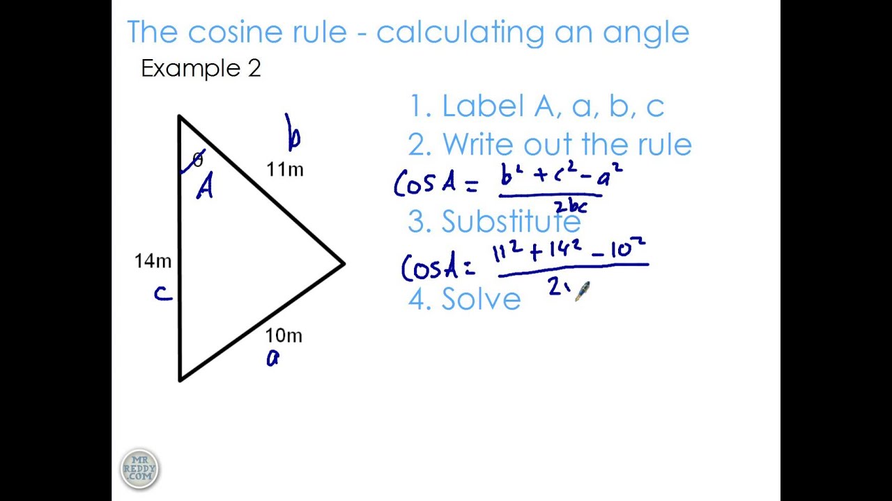 Using The Cosine Rule To Find An Angle YouTube