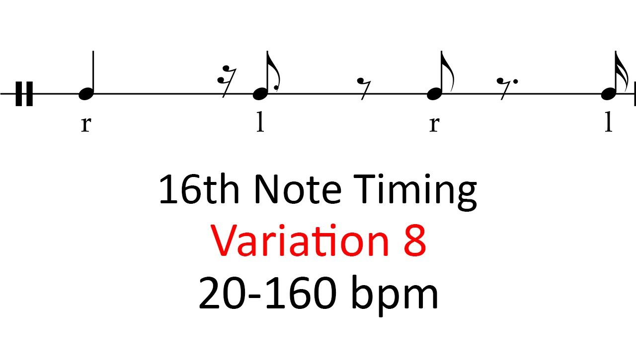 16th note timing (var 8) | 20-160 bpm play-along drum timing and limb ...