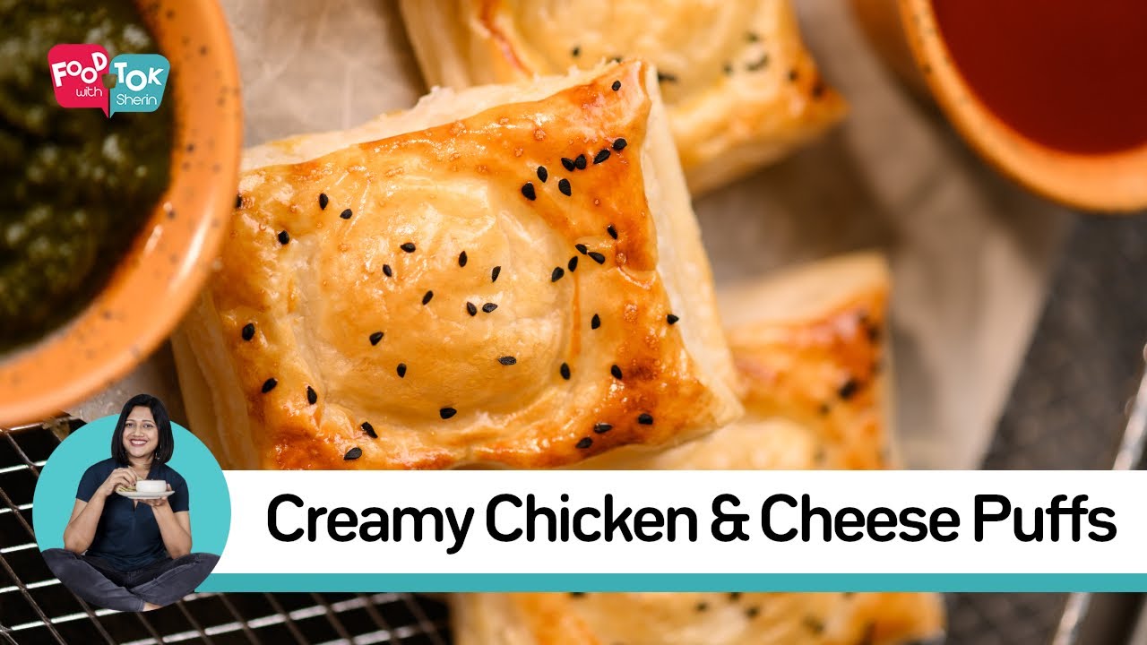 Creamy Chicken And Cheese Puff Recipe | Make Easy Chicken And Cheese ...