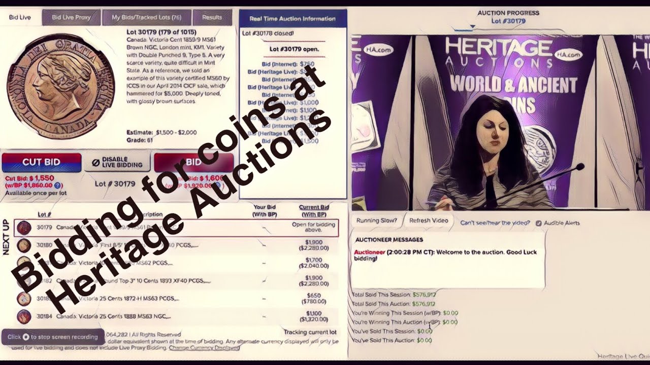 Bidding for rare coins at Heritage Auctions | Heritage Live - YouTube