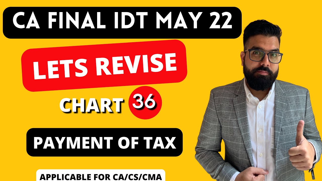 Chart 36 Payment of Tax | IDT May 22 Revision | CA Ramesh Soni ...
