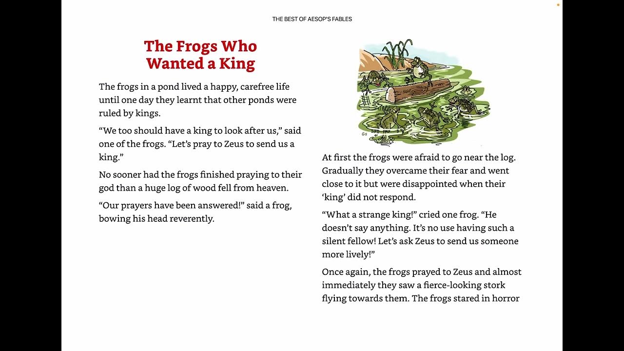 The Frogs Who Wanted a King, Aesop’s Fables, Story with a Moral - YouTube