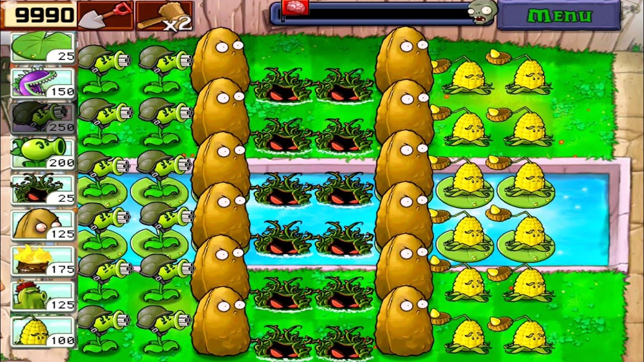 PLANT VS ZOMBIE | LAST STAND ENDLESS | GATLING PEA, TANGLED KELP ...