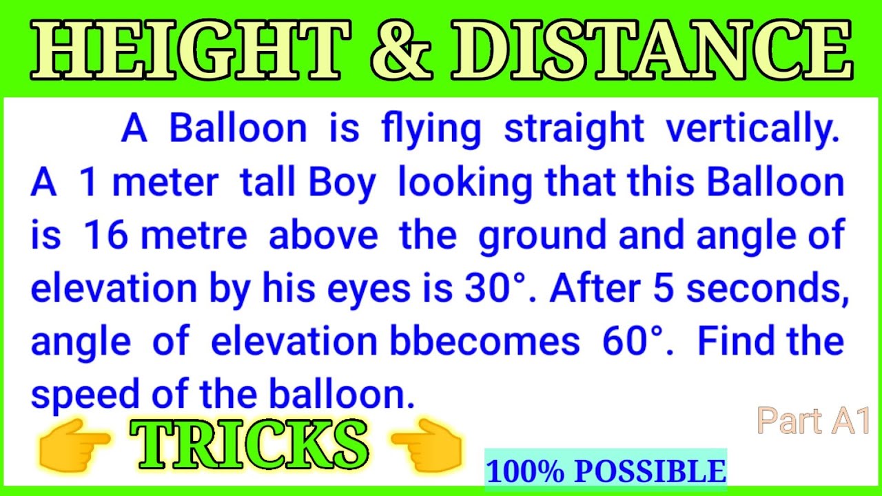 HEIGHT & DISTANCE PART A1 | Important Questions /By APTITUDE DEEPAK ...