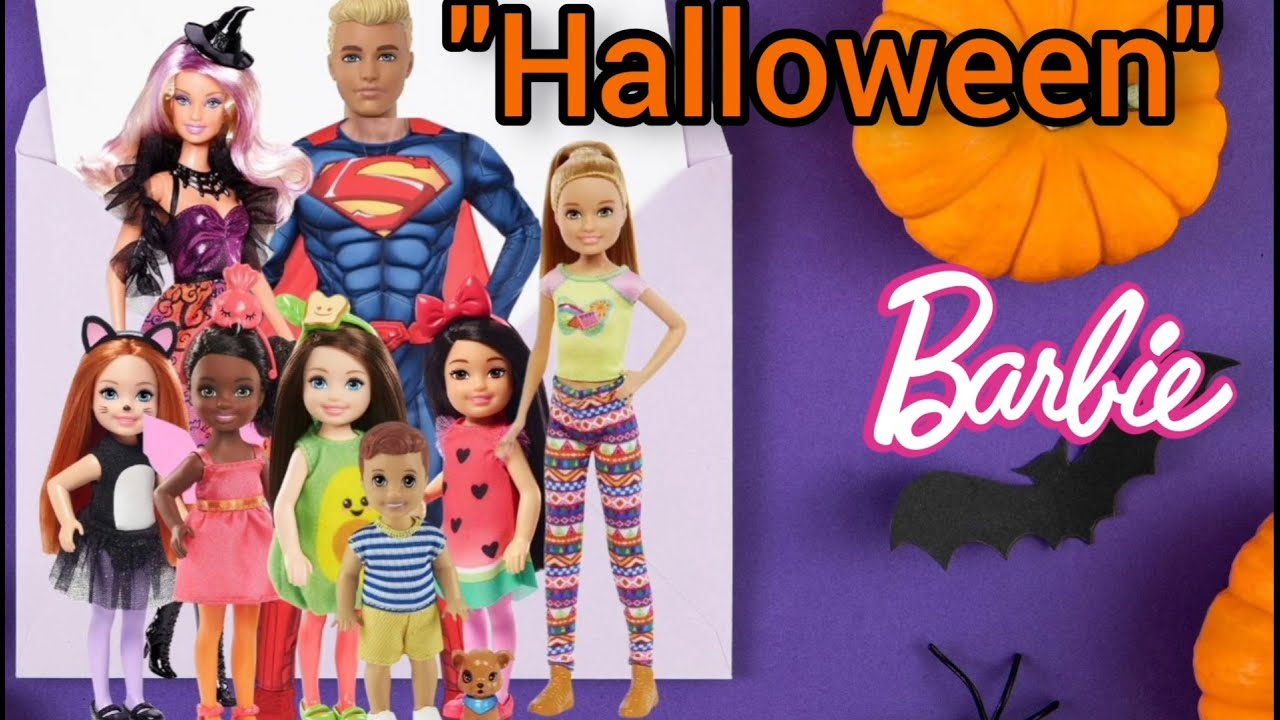 Barbie & Ken Doll Family Halloween - Dress up & Trick or Treating - YouTube