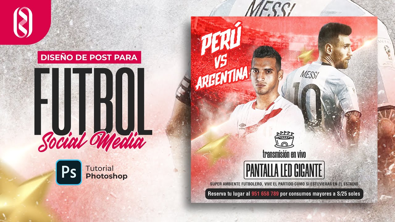 ⚽ Creando diseño deportivo ⚽ | Post para redes sociales | 🔥 tutorial ...