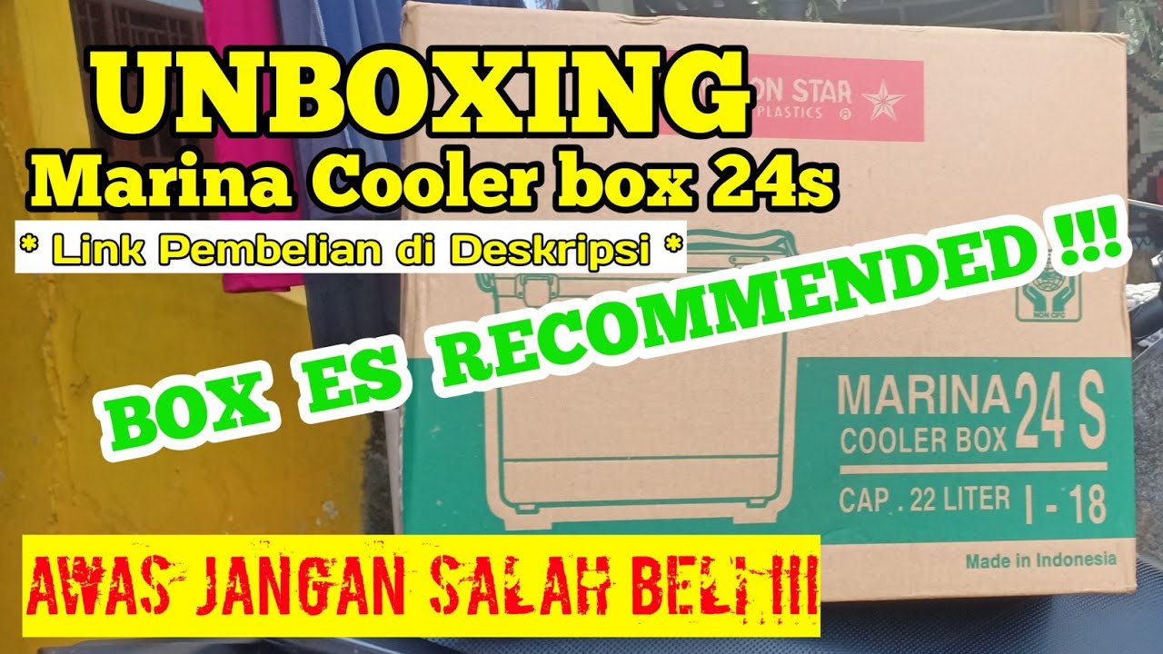 MARINA COOLER BOX 24s - UNBOXING - Box es Marina Ukuran 22 liter ...