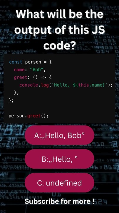 Arrow Functions in JavaScript: this Confusion! #coding #javascriptquiz #learnjavascript - YouTube
