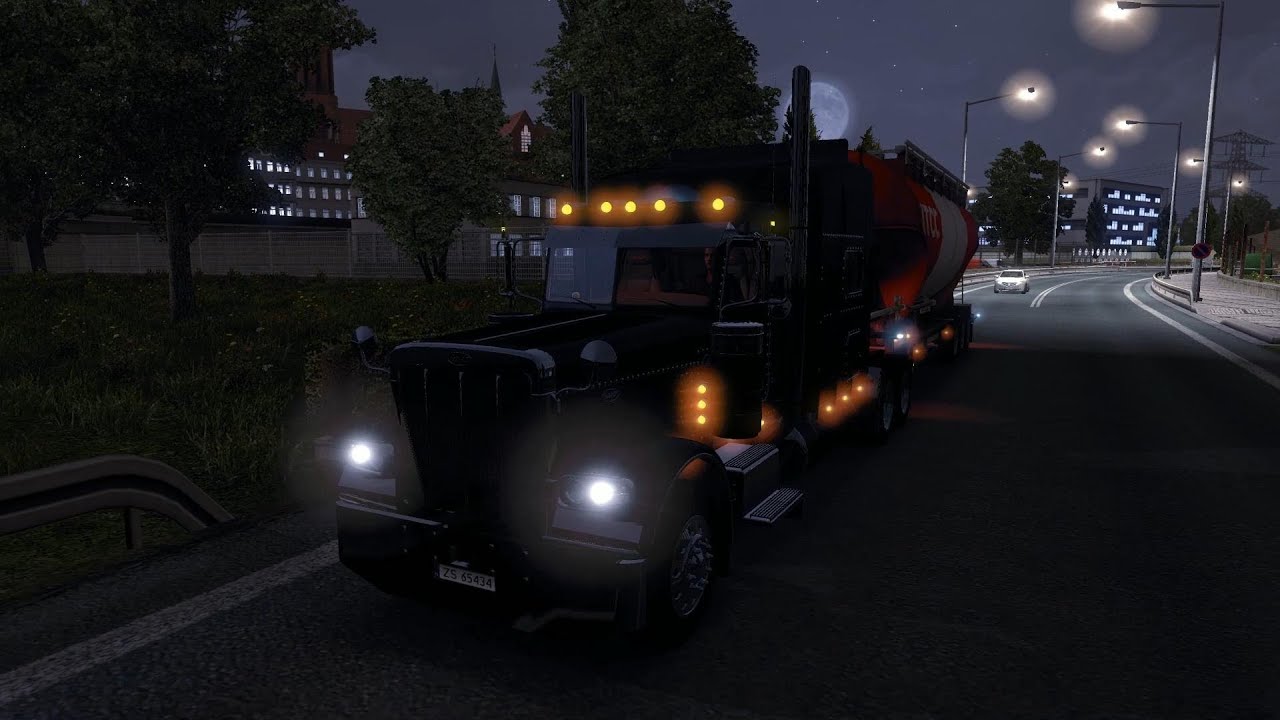 ETS 2 1.9.13s / Peterbilt 389 v3.0 modified / Night / Обзор ночью - YouTube