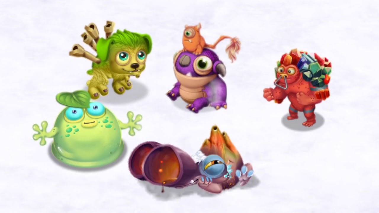 MySingingMonsters Dawn of Fire:Reedling, Bisonorus, Spunge, Sneyser ...