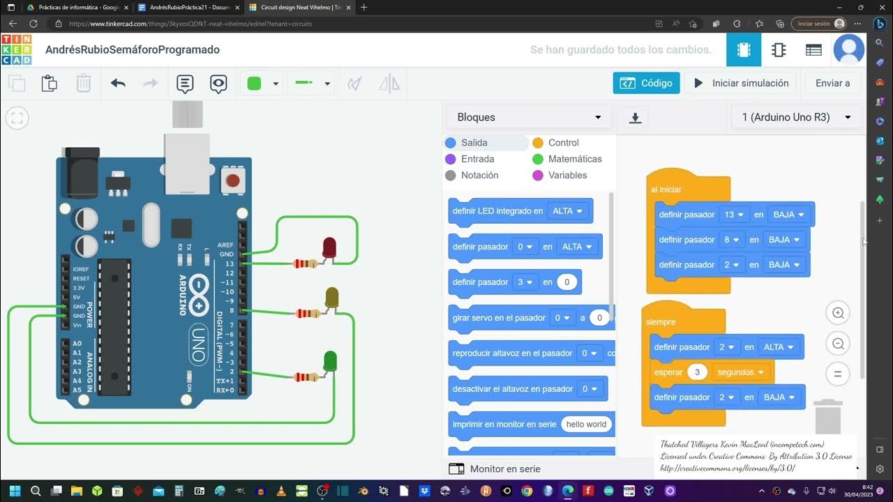 Práctica 21: Semáforo Programable con TINKERCAD - YouTube