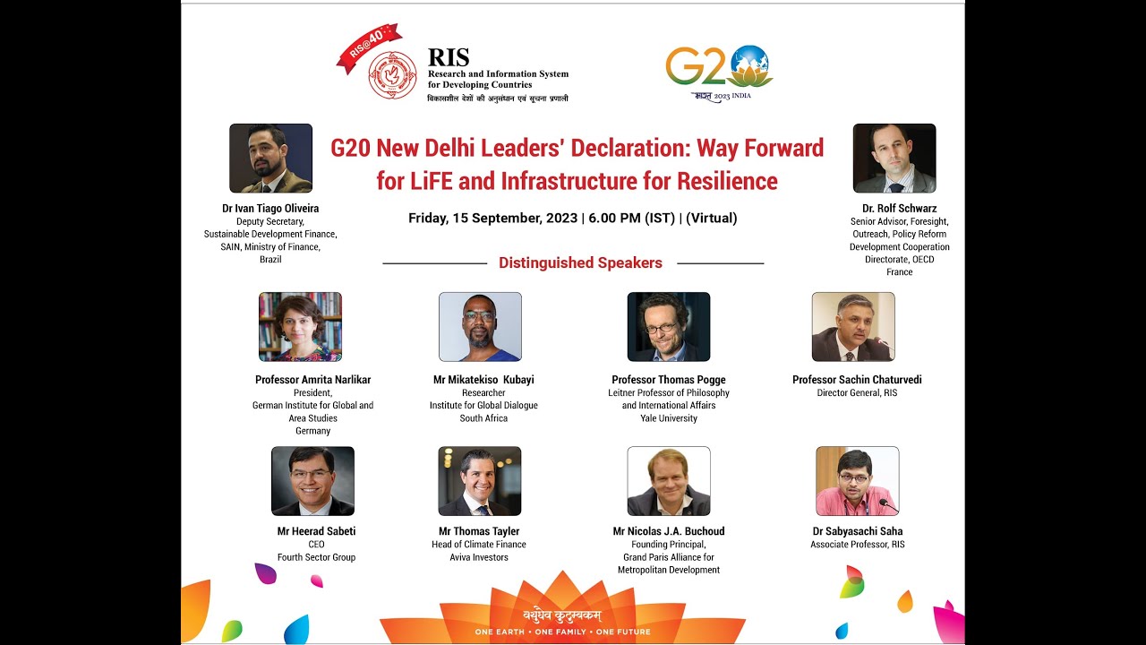 G20 new Delhi Leaders' Declaration: Way Forward for LiFE and Infrastructure for Resilience - YouTube