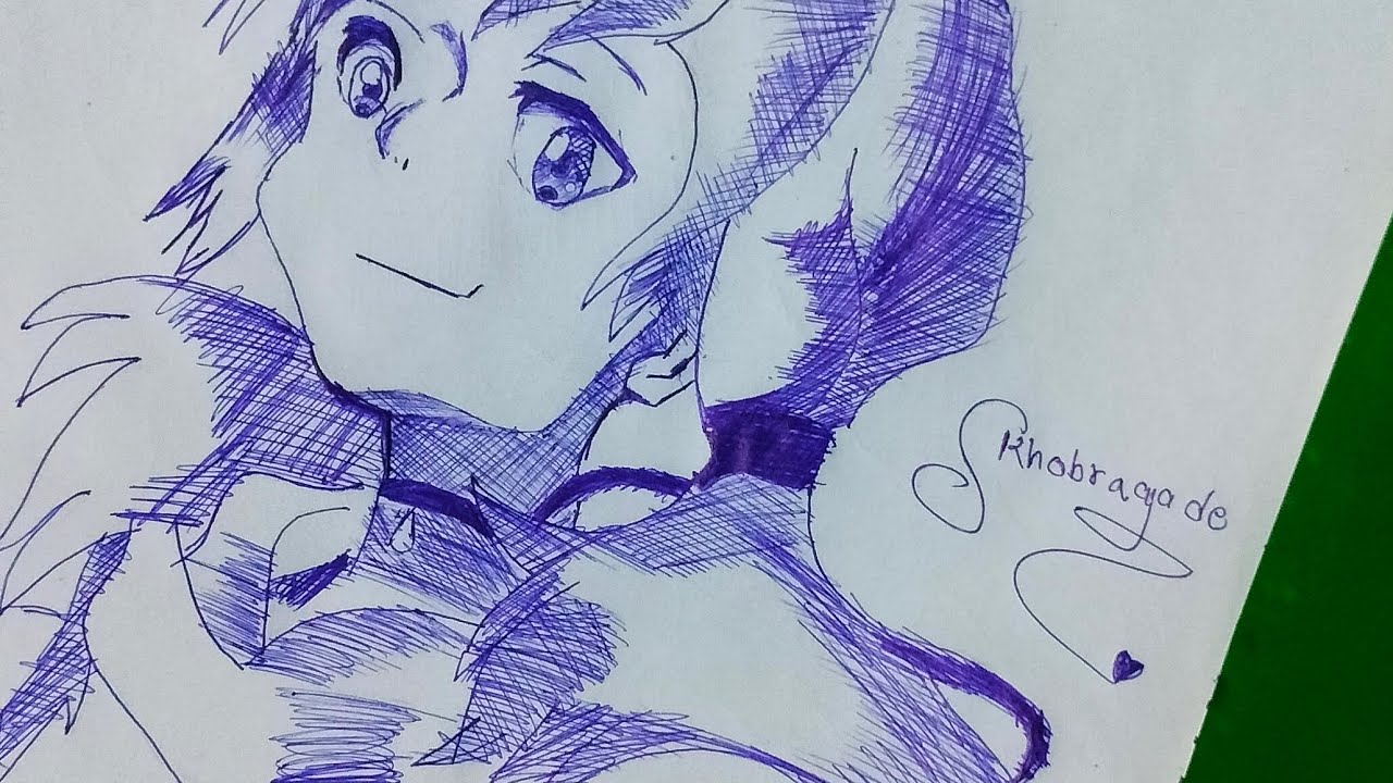 how to draw Amano Hina step by step by pen(@shinningsketch1079 ) - YouTube