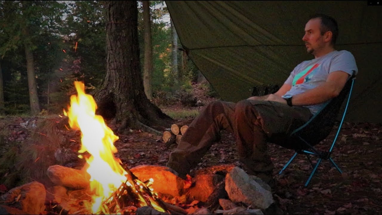 Tarp Shelter Camping - Lean To - Backcountry overnighter - YouTube