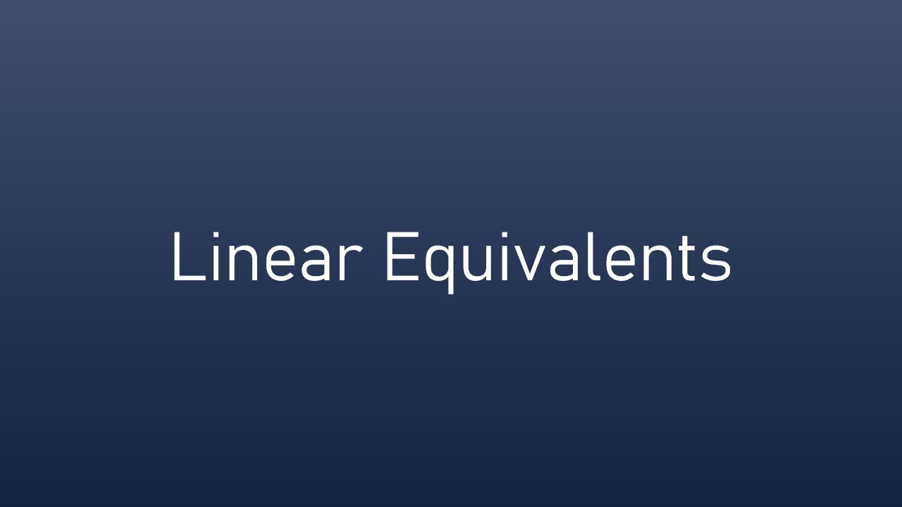 CC Week 14 Math Linear Equivalents 5th Ed - YouTube