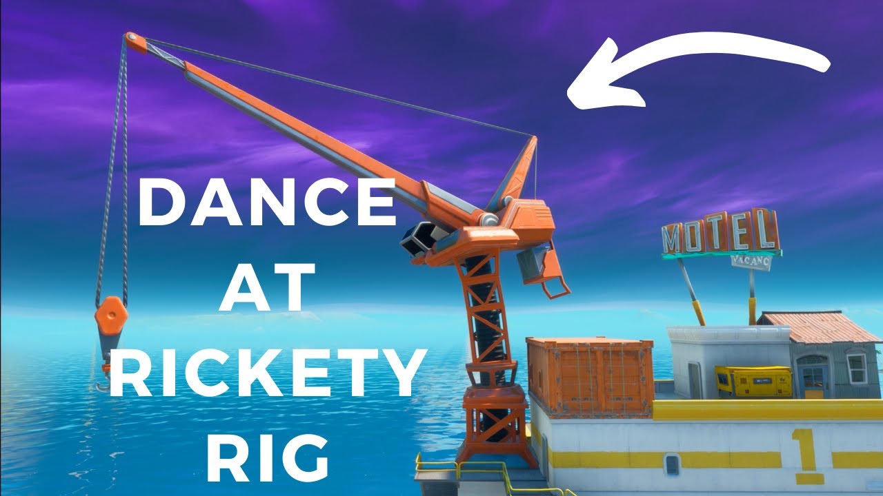 Fortnite | Chapter 2, Season 3, Week 3 | Dance on crane at Rickety Rig ...