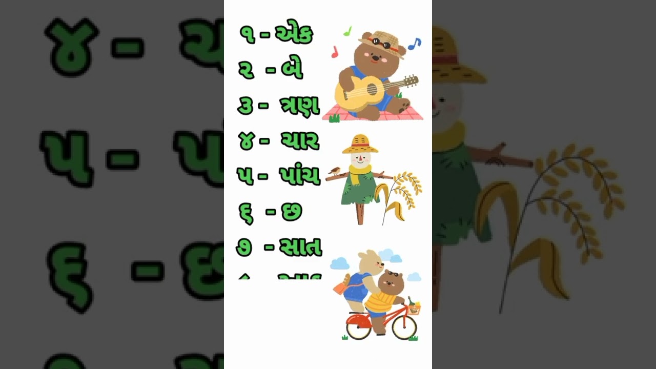 Gujarati Ginati 1 Se 10 gujarati Numbers gujarati-ginati-1-se-10-gujarati-numbers