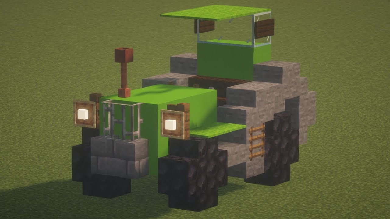 how to make a tractor in minecraft - YouTube