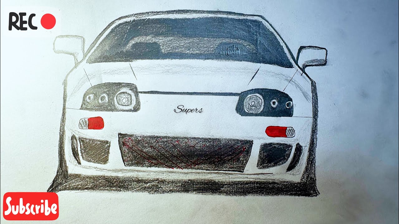 How to draw a TOYOTA SUPRA A80 1993 / drawing car / coloring supra IV ...