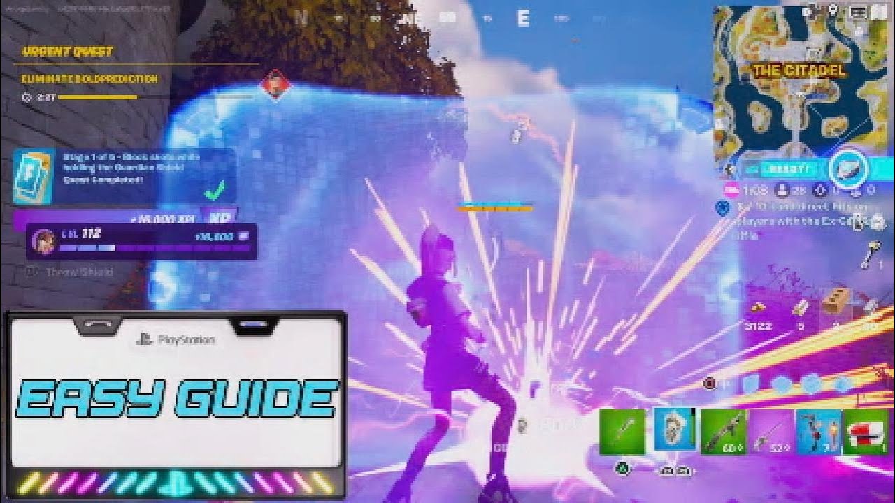 Block shots while holding the Guardian Shield - Fortnite Effective ...