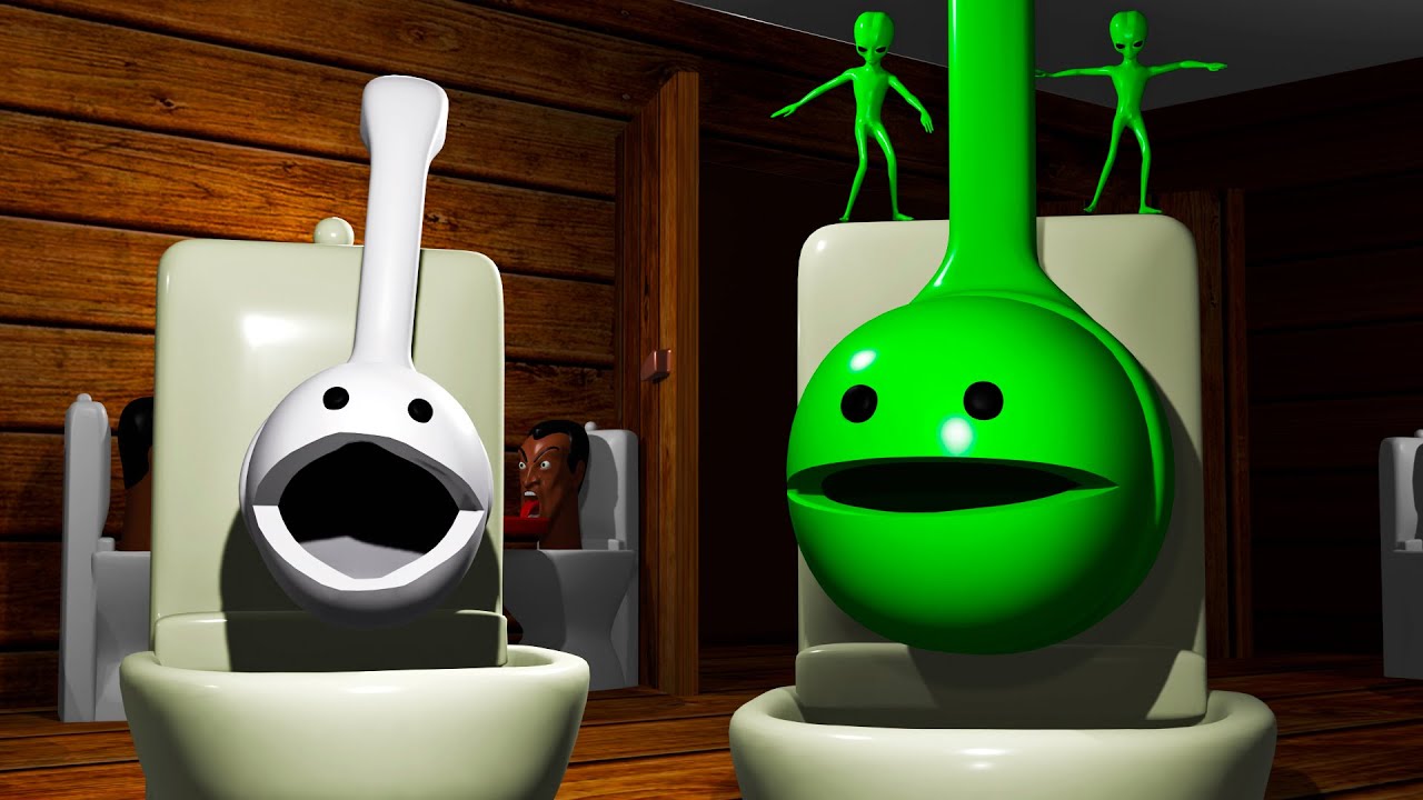 Skibidi Toilet Otamatone & Green Aliens - Funny Animation Meme # ...