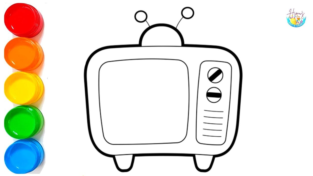 How to Draw a Television Easy | Step by step Television Drawing ...