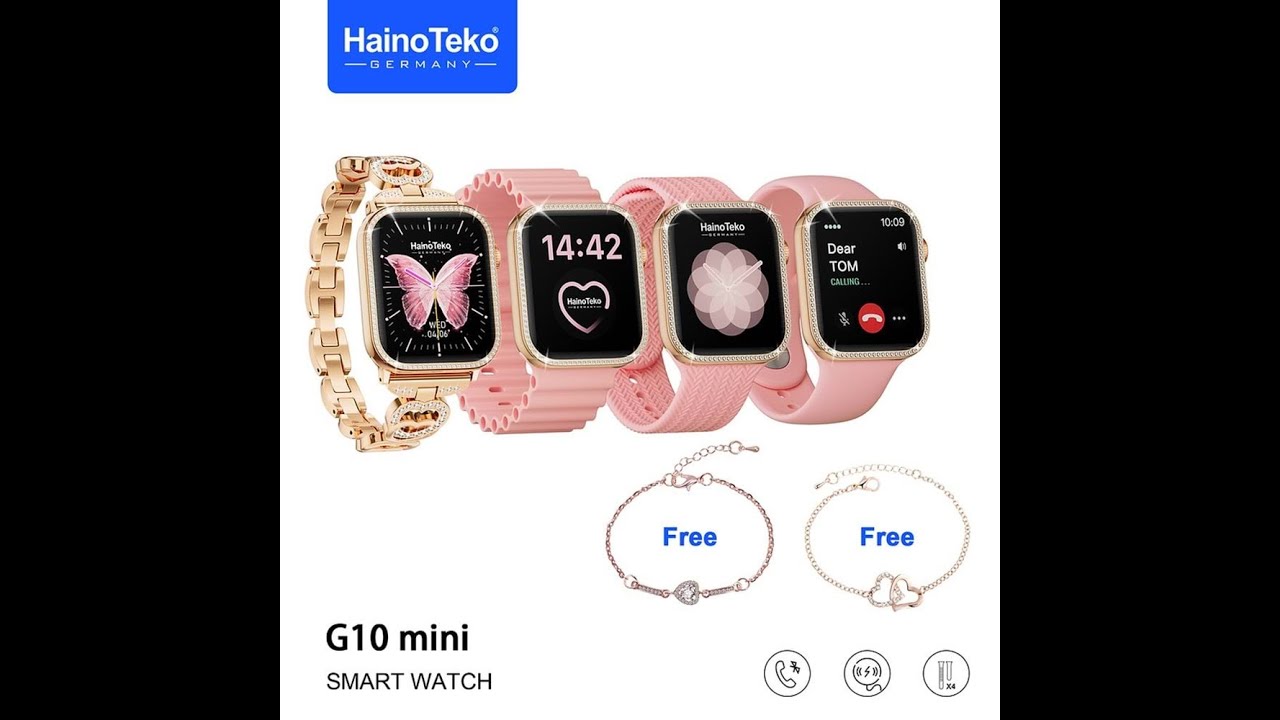 Haino Teko G10 Mini 4 Kordonlu, 2 Hediyeli, Özel Seri Akıllı Saat - YouTube