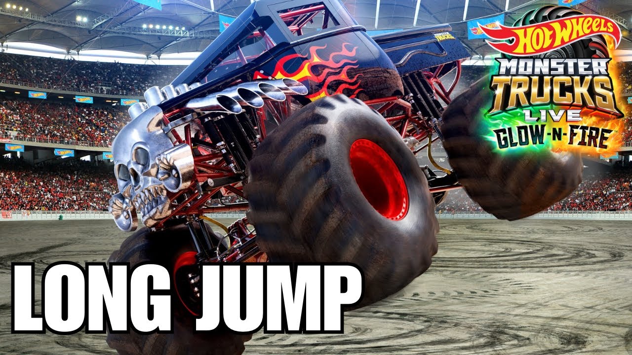 HOT WHEELS Monster Trucks Live Glow-N-Fire LONG JUMP M&S Arena ...