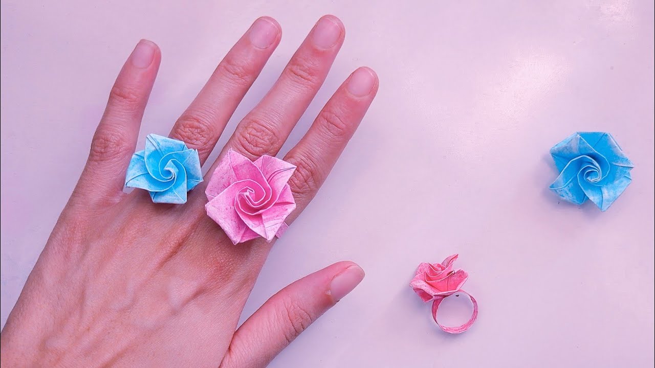 How To Make A Beautiful Rose Ring/how to make a paper rose ring/DIY ...
