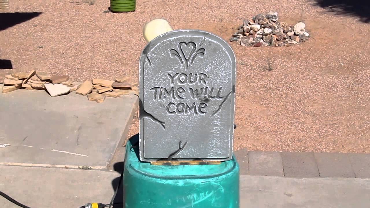 Animated tombstone prop 2. - YouTube