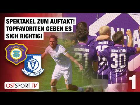 Spektakel zum Auftakt! Topfavoriten geben es sich richtig! Aue - Altglienicke | Regionalliga Nordost