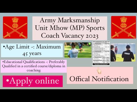 Army Marksmanship Mhow MP Sports Coach Vacancy 2023/ Army marksmanship Mhow MP Sports Coach Jobs ...