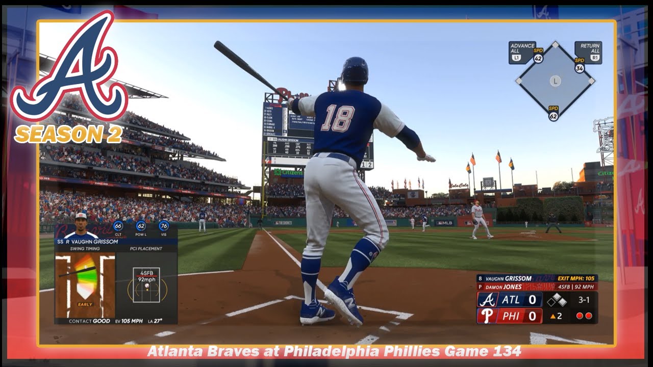 MLB THE SHOW 23 | Atlanta Braves at Philadelphia Phillies | Game 134 ...