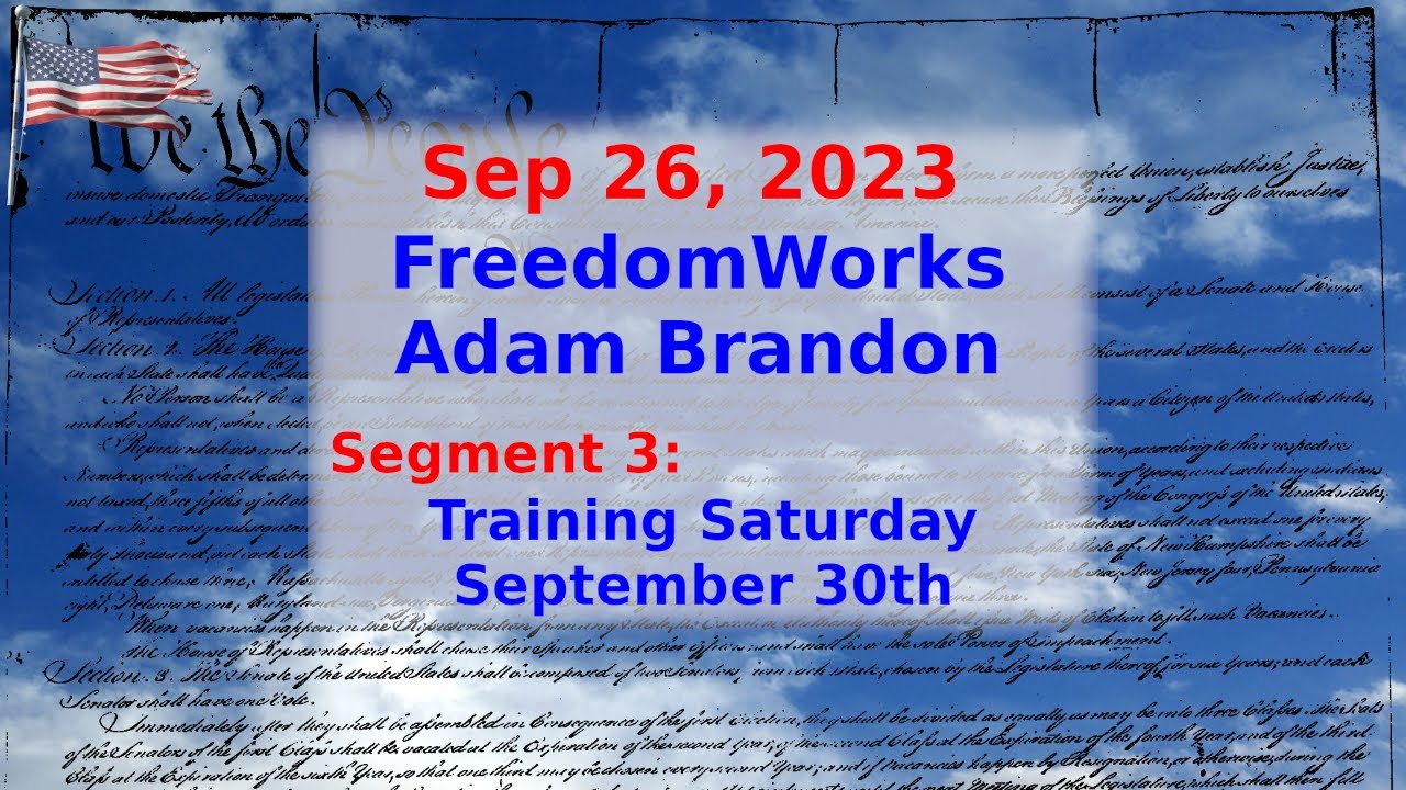Podcast September 26, 2023 Segment 3: Training This Saturday, Sep 30 ...