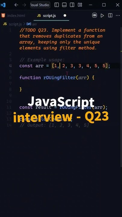 Remove duplicates from the array using the filter method😊 javascript # ...