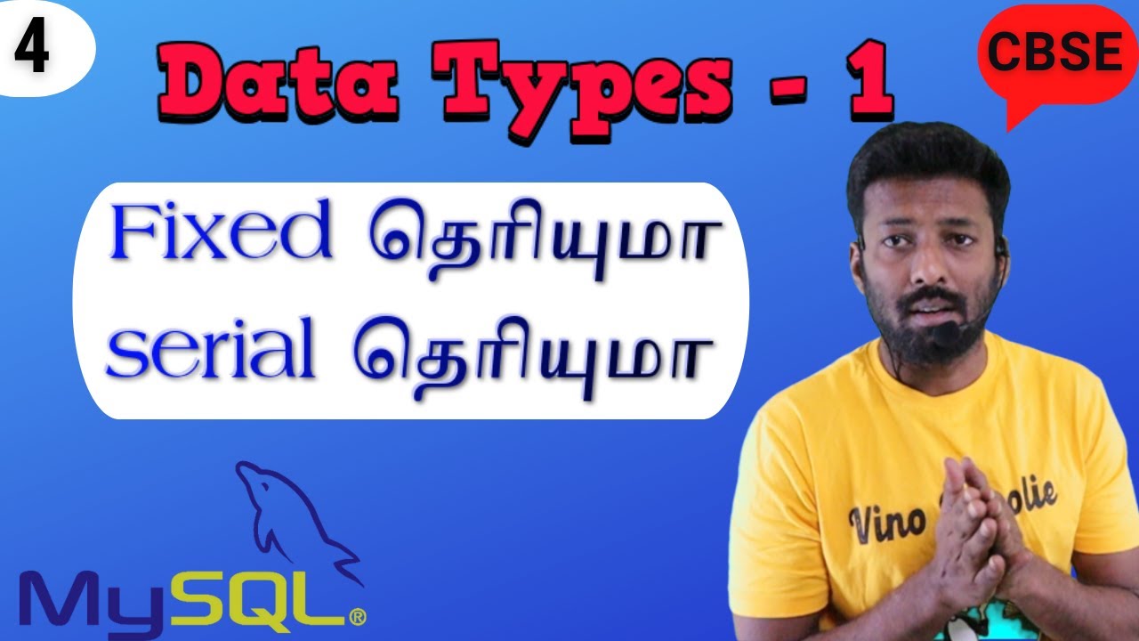 4 Data Types Mysql Cbse Tamil Youtube