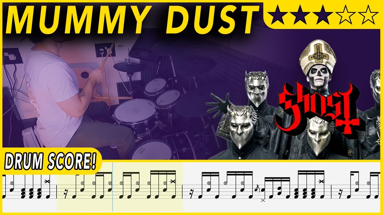 Mummy Dust - Ghost | DRUM SCORE Sheet Music | #364 DRUMSCRIBE - YouTube