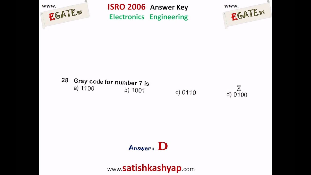 ISRO 2006 Electronics Answer Key - YouTube