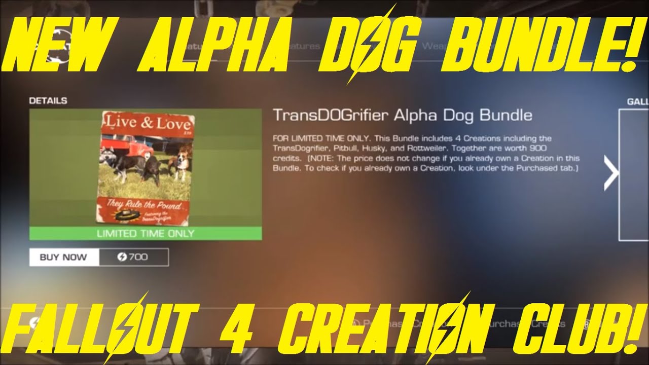 NEW ALPHA DOG BUNDLE!!! Fallout 4 Creation Club!!! - YouTube