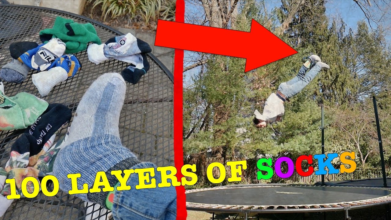 100 LAYERS OF SOCKS BACKFLIP CHALLENGE! - YouTube