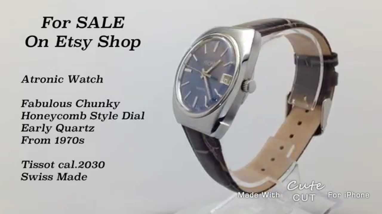 Atronic Honeycomb Style Dial Early Quartz Era Swiss Watch With Tissot ...