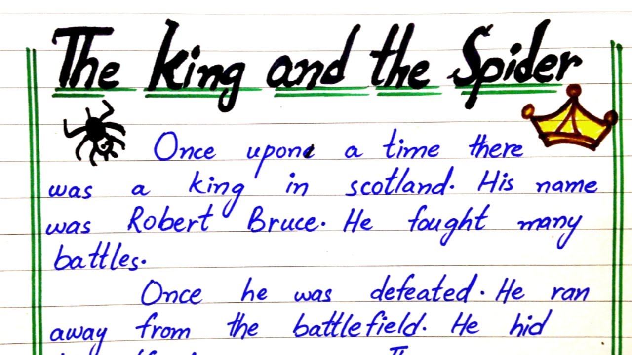 The King and the Spider Short Story Writing | Try Try Again Story ...